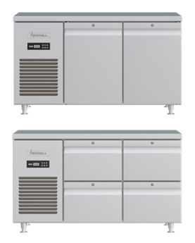 Counter Chiller & Freezer, 2 Sections, GN2/1 Size